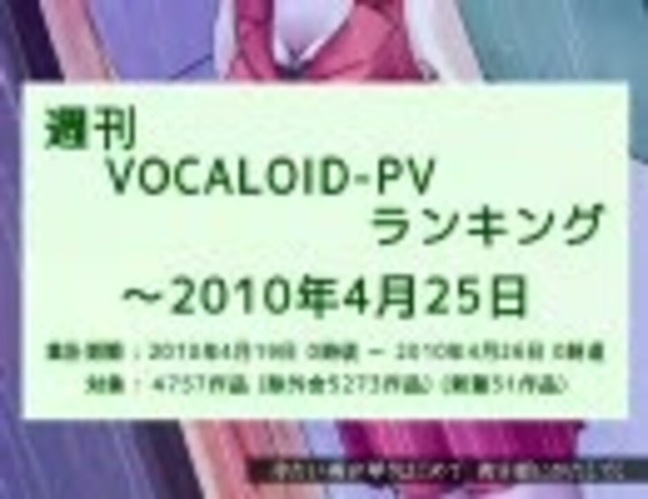 週刊VOCALOID-PVランキング ～2010年4月25日 - ニコニコ動画