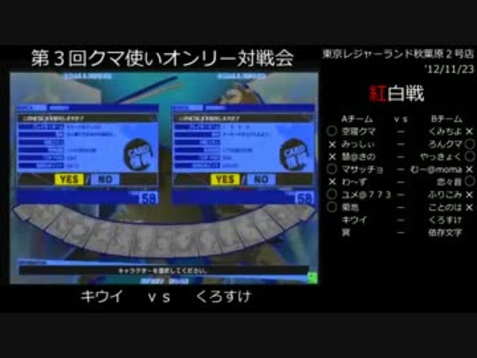 【P4U】2012/11/23 第3回クマ使いオンリー対戦会 大会動画 - ニコニコ動画