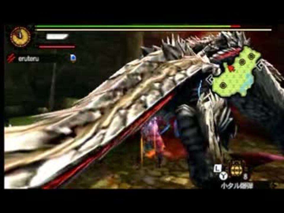 【MH4】Lv100ジンオウガ亜種 双剣ソロで頑張った - ニコニコ動画