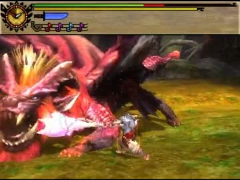 【MH4】Lv.100 テオ・テスカトル 頭狙い【狩猟笛】 - ニコニコ動画