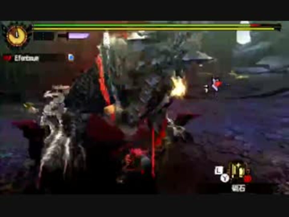 【MH4G】G★2 ジンオウガ亜種 vs なしなし 非研石 大剣 3分37秒 - ニコニコ動画
