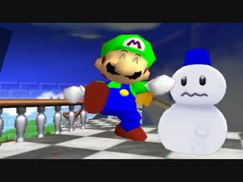 [スーパーマリオ64]Luigi wants to build a snowman[アナと雪の女王] - ニコニコ動画
