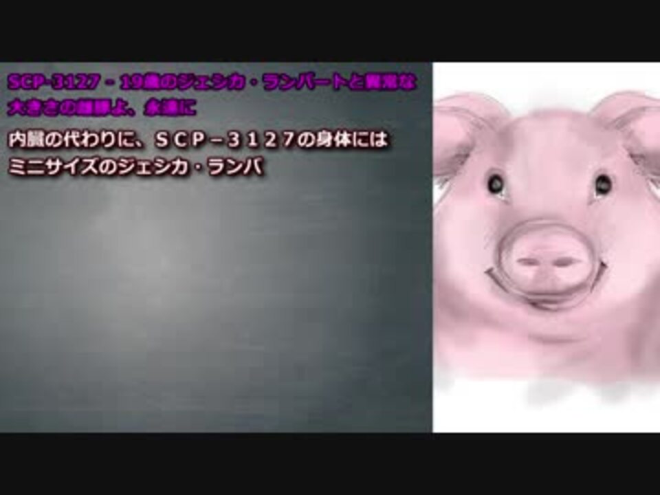 【怪異430】SCP-3127 - 19歳のジェシカ・ランバートと異常な大きさの雌豚よ、永遠に - ニコニコ動画