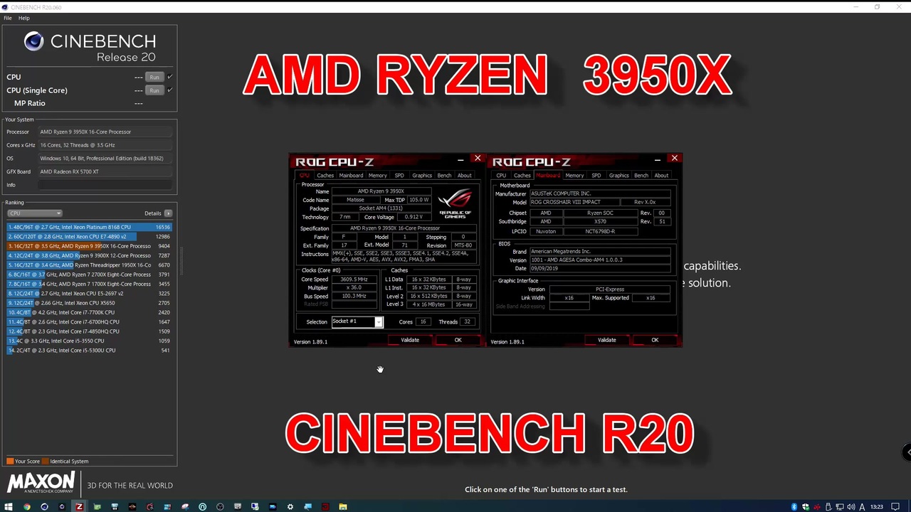 AMD RYZEN 3950X+X570 CINEBENCH R20 - ニコニコ動画