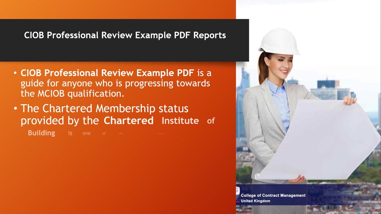 CIOB Professional Review Example PDF - ニコニコ動画