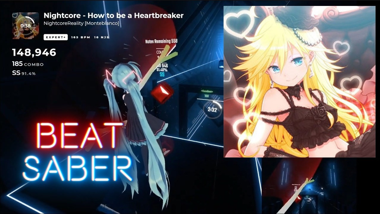 【Beat saber】How to be a Heartbreaker (Nightcore) - ニコニコ動画