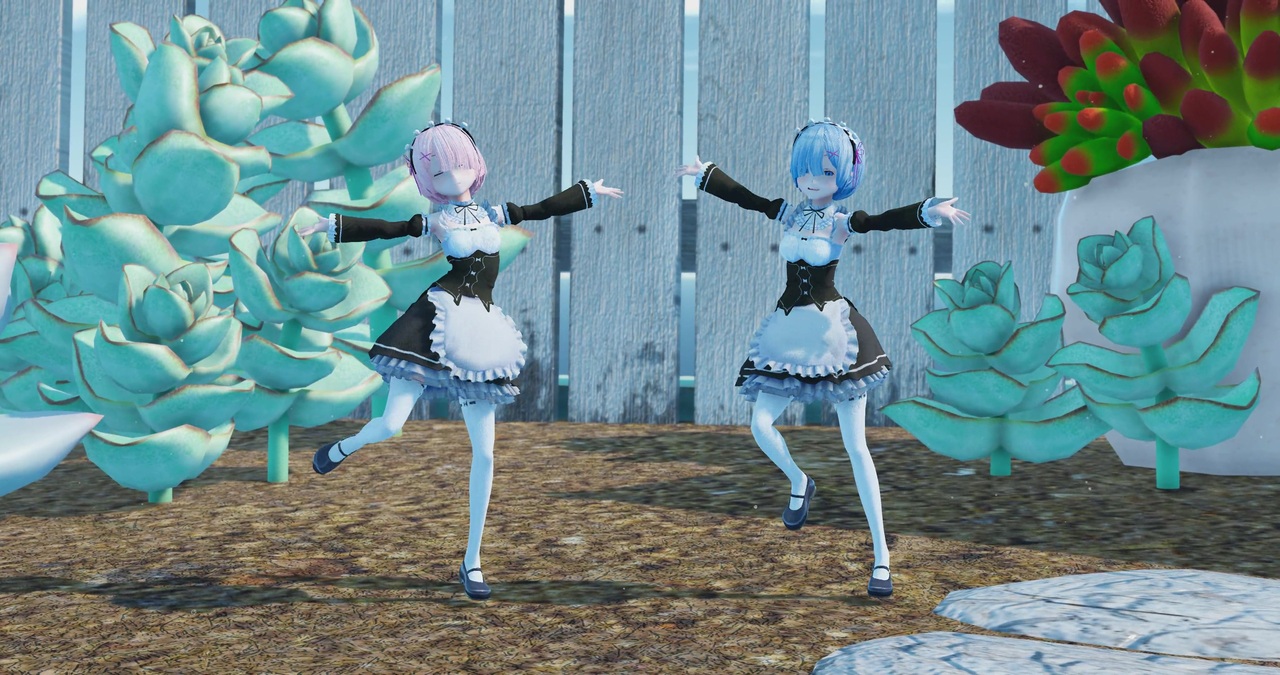 【MMD】 Ram and rem ~ Space fantasy - ニコニコ動画