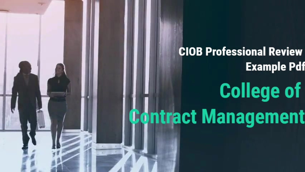 CIOB Professional Review Example Pdf - ニコニコ動画