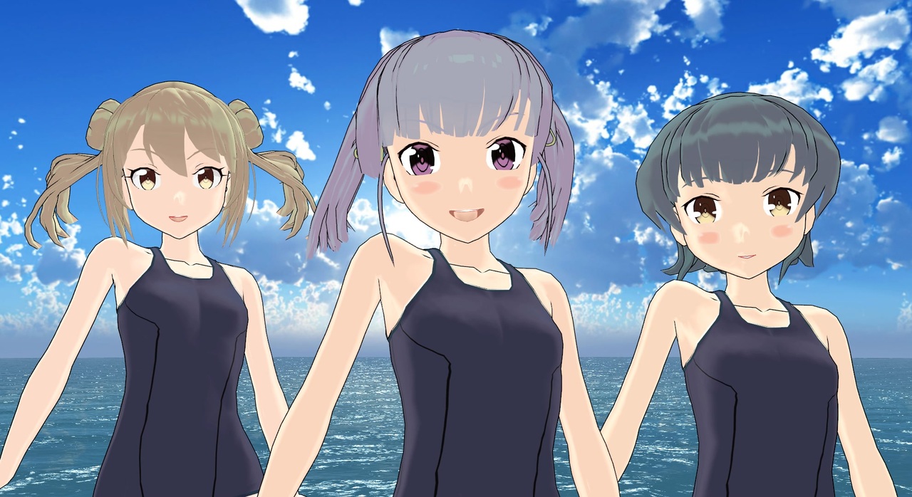 【rim式水着祭り】スク水大潮・満潮・霰が魅せる「ダーリンダンス」【MMD艦これ】 - ニコニコ動画