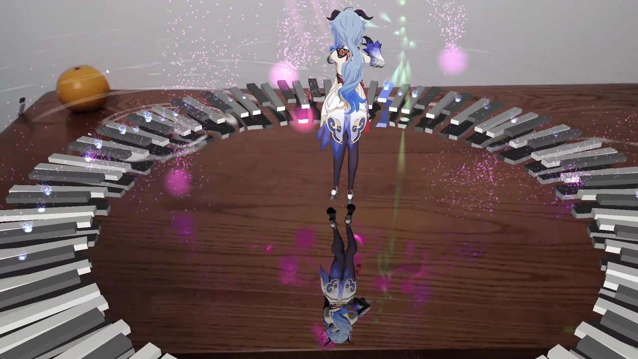 MMD AR Ganyu, Circle Piano - ニコニコ