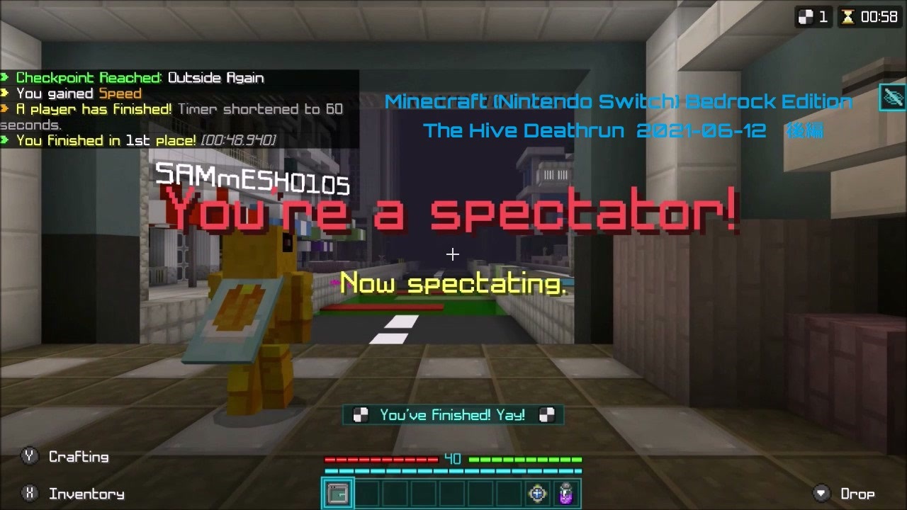 Minecraft (Nintendo Switch) Bedrock Edition The Hive Deathrun 2021/06 ...