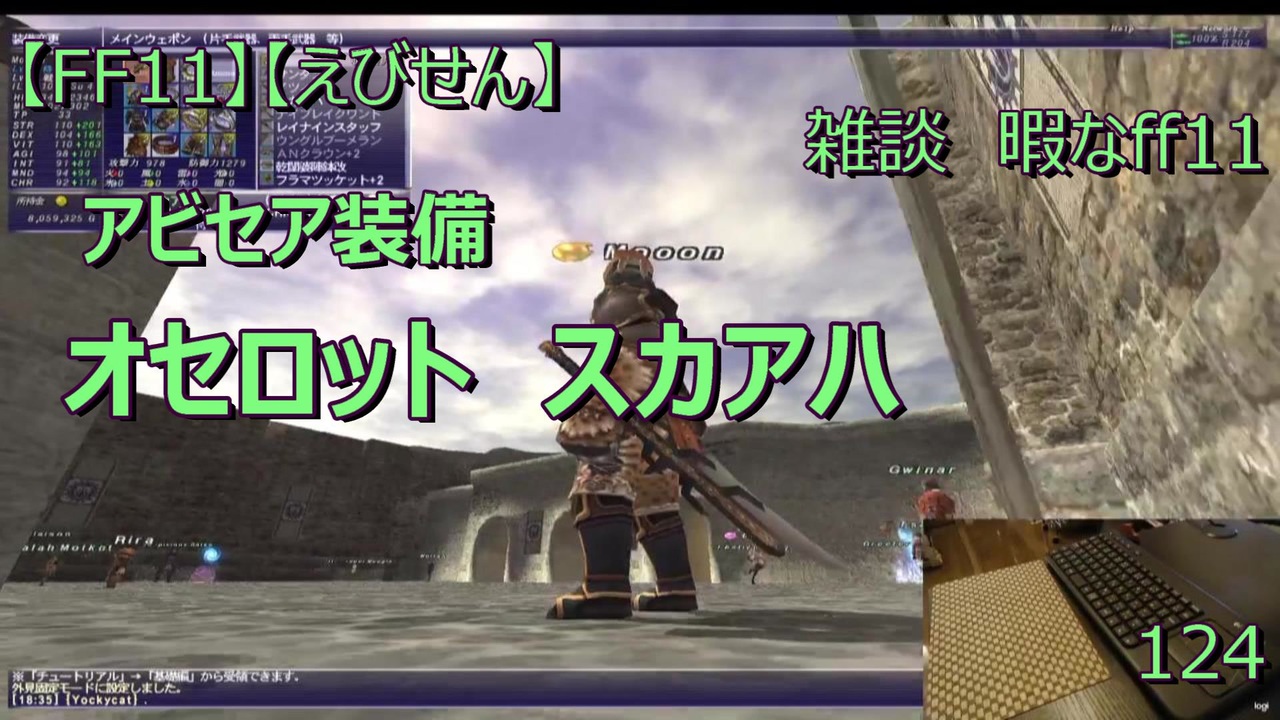 【FF11】【えびせん】雑談 暇なff11 アビセア装備 オセロット スカアハ 124 - ニコニコ動画