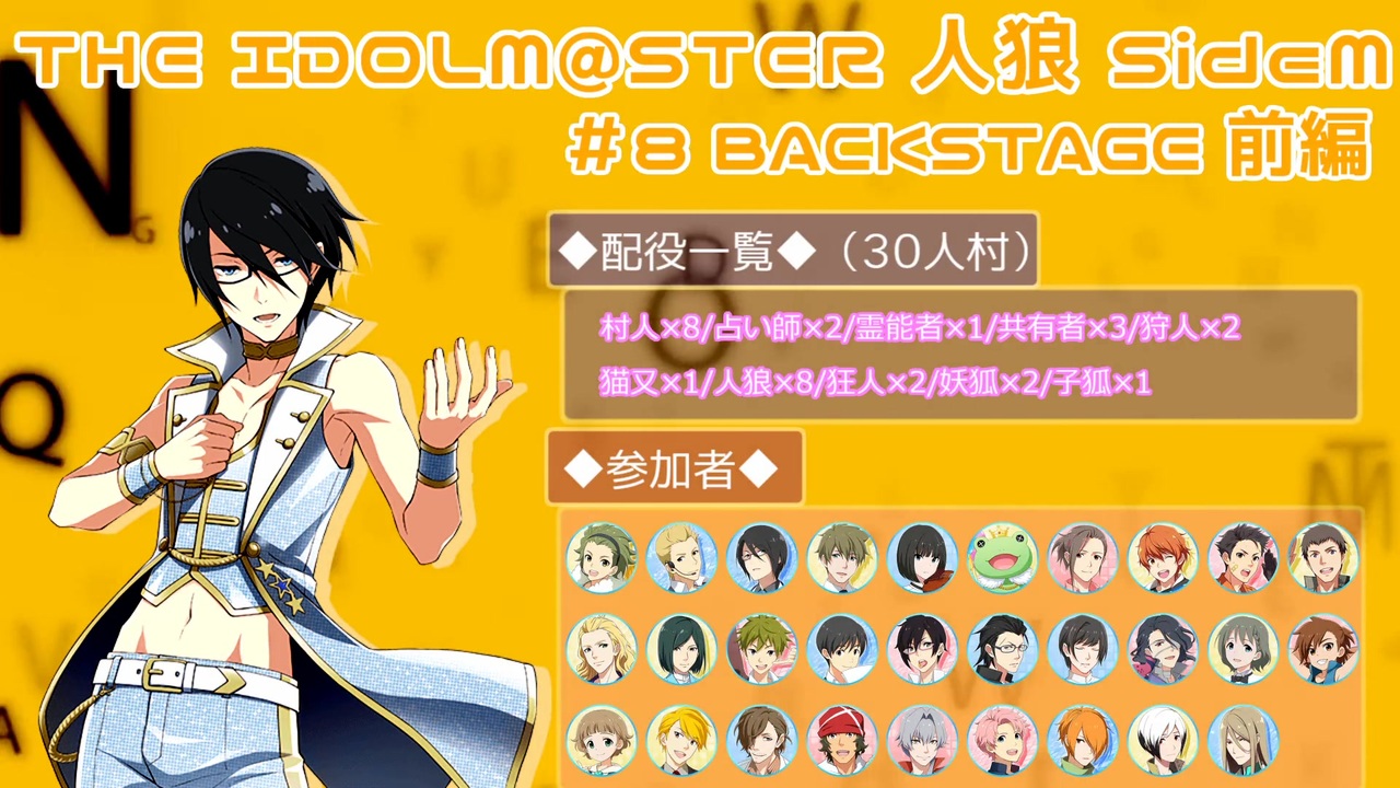 【iM@S人狼】THE IDOLM@STER人狼SideM #8 BACKSTAGE 前編 - ニコニコ動画