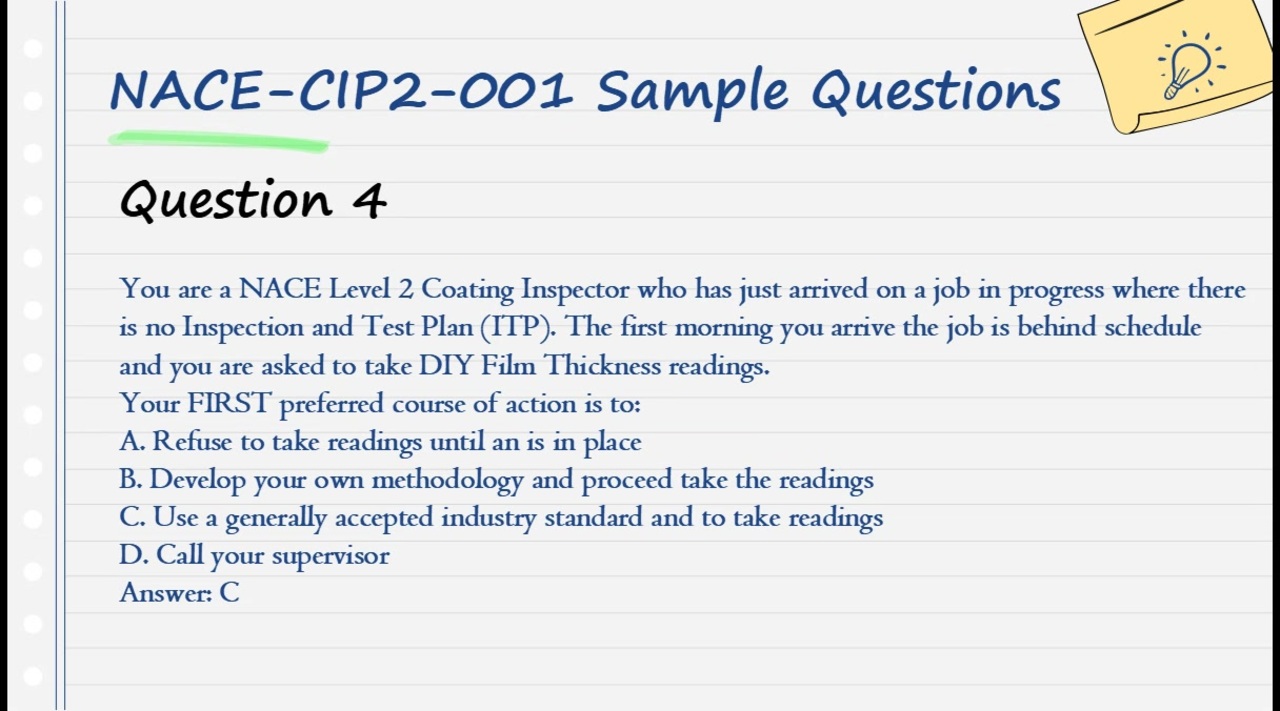 Try NACE Coating Inspector Level 2 NACE-CP2-001 Real Questions - ニコニコ動画