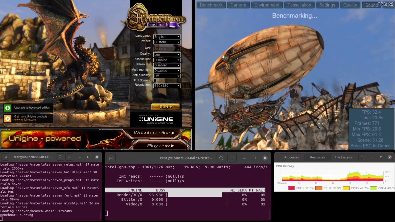 Linux OpenGL 】Heaven Benchmark を動かすだけ【 Ubuntu 20.04 LTS 】 - ニコニコ動画