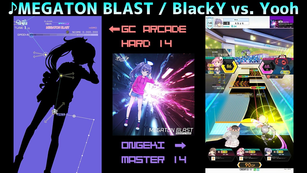 【グルコス比較動画】MEGATON BLAST (HARD) 【オンゲキ】 - ニコニコ動画