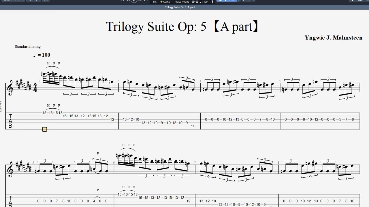 Trilogy Suite Op_ 5 TAB(A Part) Yngwie Malmsteen イングヴェイ トリロジー・スーツ Op_5 ...