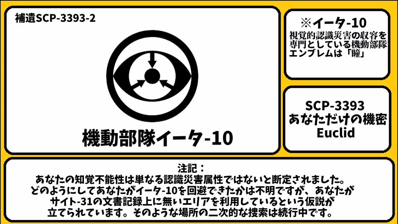 【ゆっくりSCP紹介】SCP-3393【あなただけの機密】 - ニコニコ動画