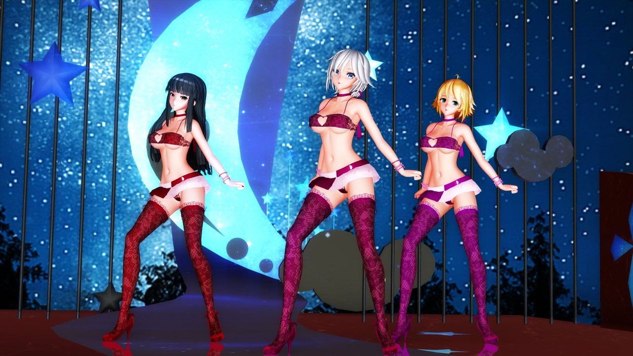 [MMD] Don't Know What to Do（黒川千秋・梅木音葉・アナスタシア） - ニコニコ動画