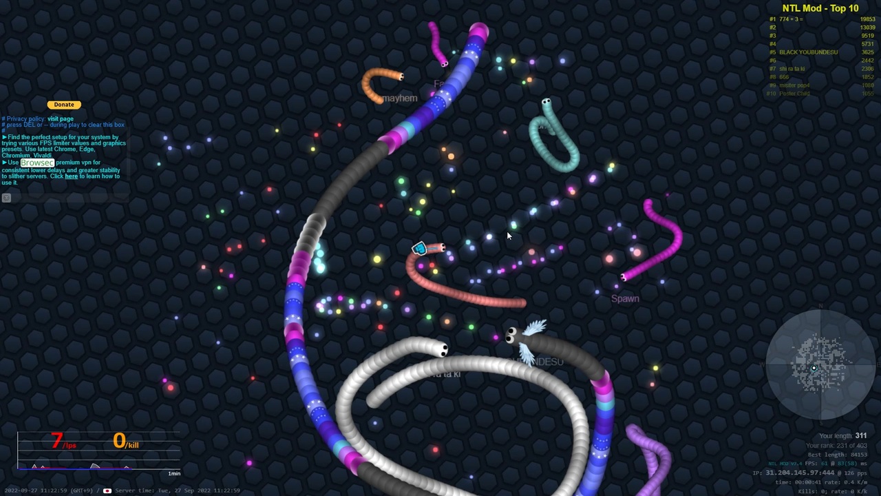 slither.io No,7 - ニコニコ動画