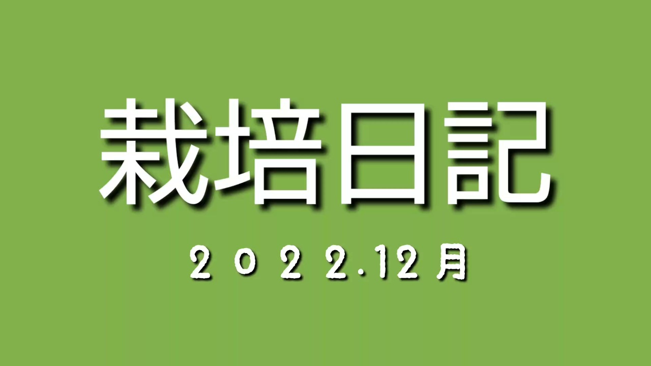 栽培日記 2022.12月 - ニコニコ動画