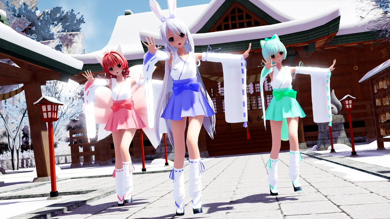 【MMD】らぶ式Rouge・Yuki・Mintで『コミュニケーション』MikoMiko ver. - ニコニコ動画