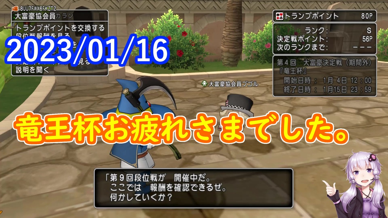 【DQX】No.791 第4回大富豪決定戦『竜王杯』反省会【結月ゆかり】 - ニコニコ動画