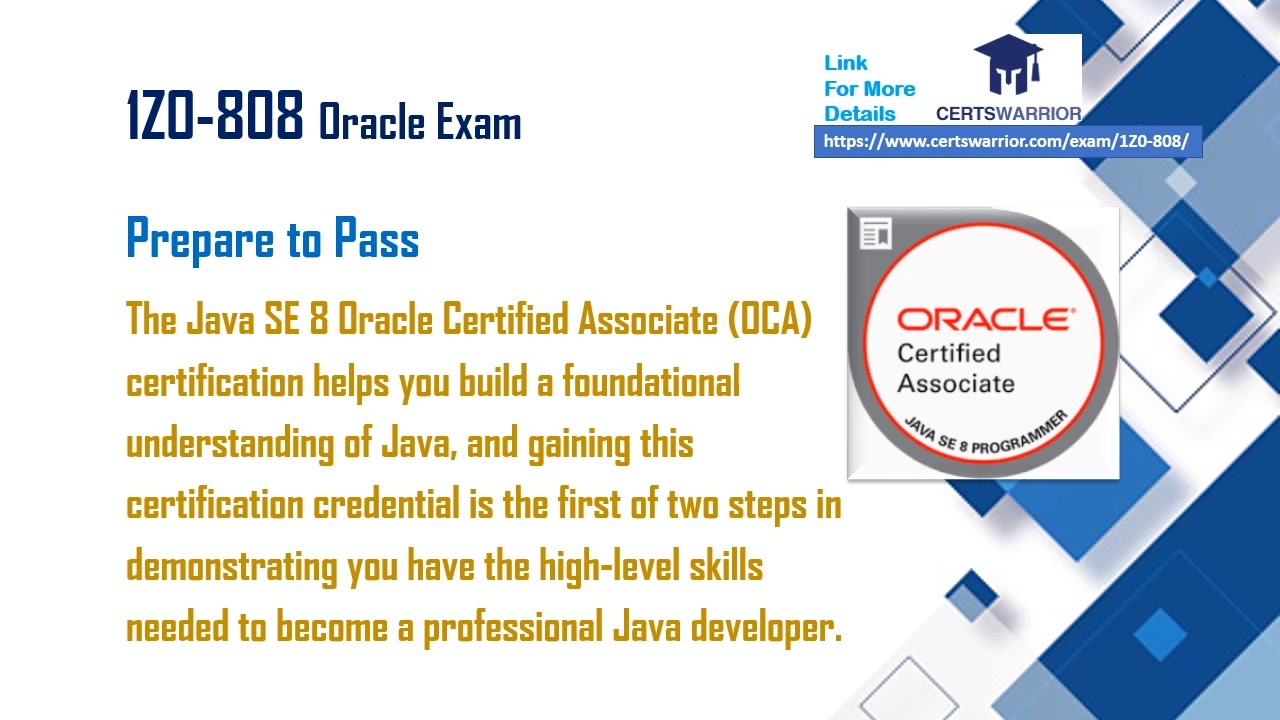 Java SE 8 Programmer I Exam Number: 1Z0-808 - ニコニコ動画