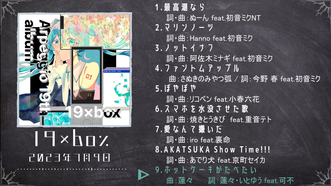 【声音の宴 2次会】 Arpeggio 19th Album 「19×box」【同志社ボカロ研】 - ニコニコ動画