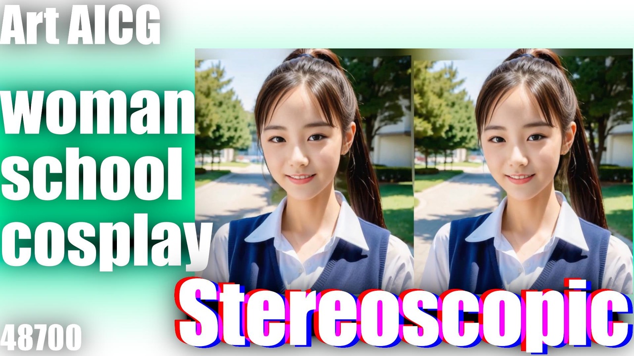 [AICG 立体視] woman school cosplay 48700 AI美女とAIアートのインスピレーション - ニコニコ動画