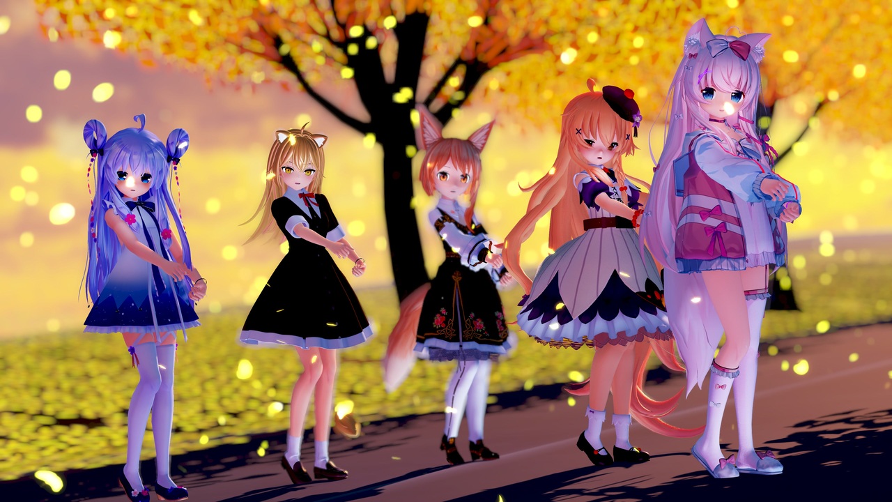 【MMD】5人で『Dear cocoa girls』ユノアさん＆クコちゃん＆ステラちゃん＆星川リンちゃん＆るるどらいおんちゃん - ニコニコ動画