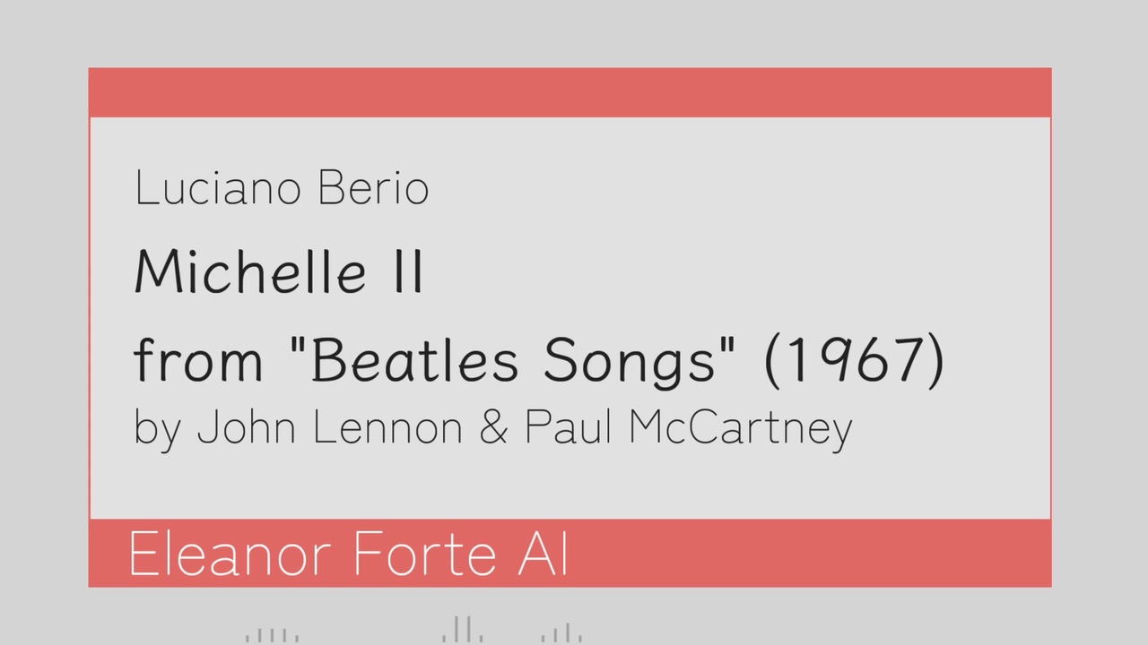 【SynthV】ミッシェル II (Michelle II) / レノン - マッカートニー & ルチアーノ・ベリオ【Eleanor ...