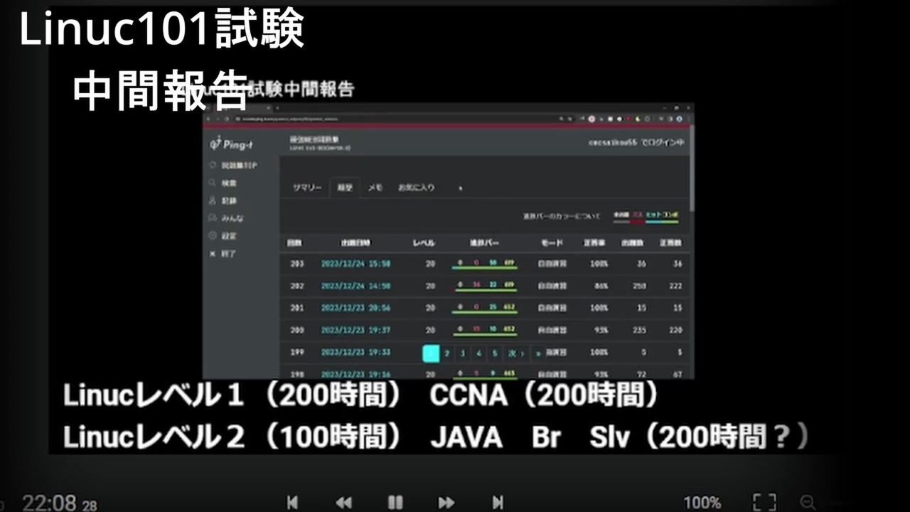 雑談 Linuc101試験中間報告 - ニコニコ動画