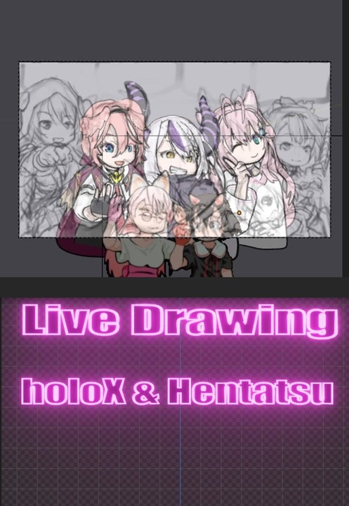 Live Drawing #1~#4 A Few Days Old Newbie Draws holoX & Hentatsu Duo - ニコニコ動画