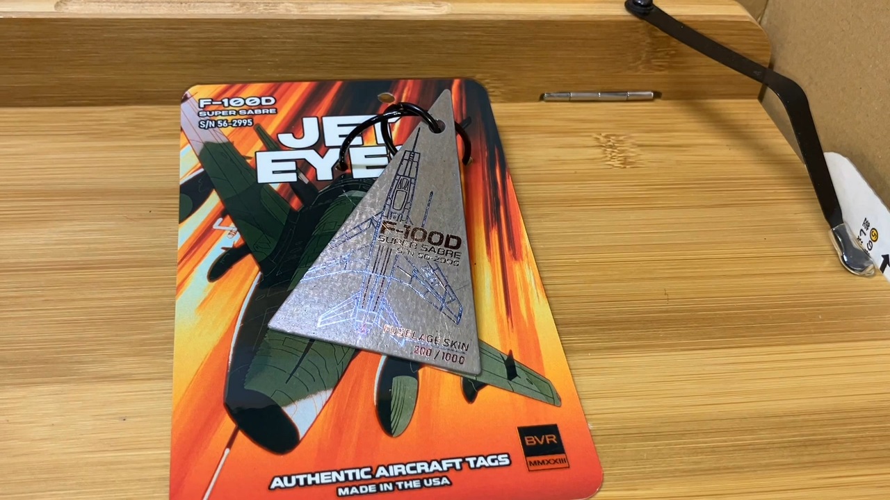JET EYES Tag part of the titanium at the rear end of the F-100DジェットアイズF ...