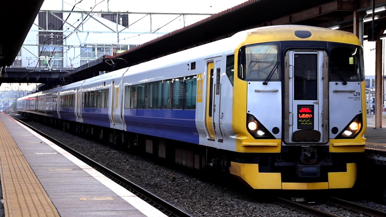 E257系500番台NB-01編成+NB-18編成 しおさい4号 四街道駅1番線発車 - ニコニコ動画