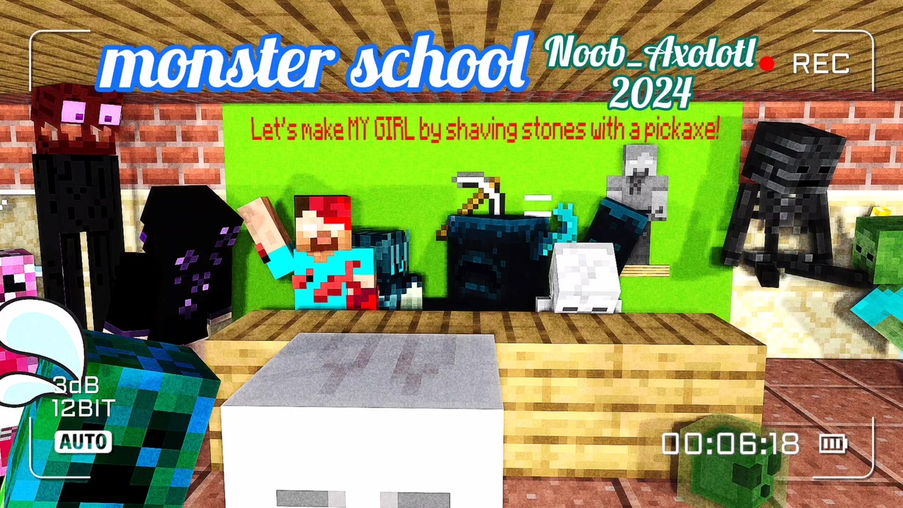 【Minecraft Animation】Monster School Let's make my girl with processed ...