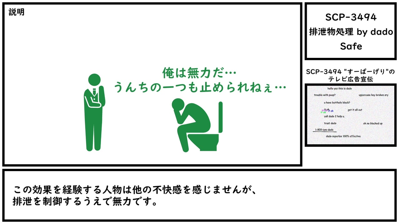 【ゆっくり紹介】SCP-3494【排泄物処理 by dado】 - ニコニコ動画