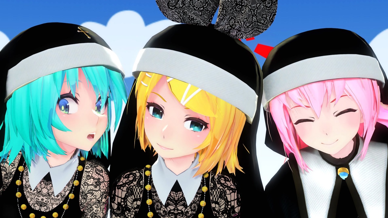 【MMD】『SUPER BASS!!』Tda式3姉妹なんちゃってシスターズ - ニコニコ動画