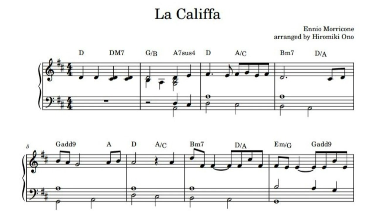 La Califfa（ラ・カリファ）【楽譜あり sheet music】Ennio Morricone（エンニオ・モリコーネ ...
