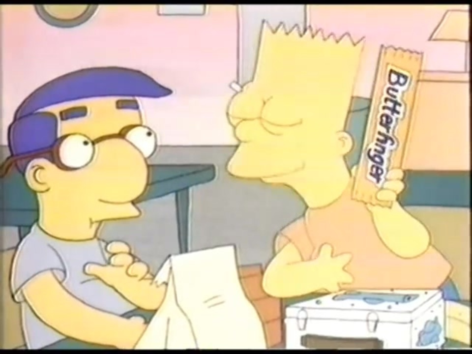 1988 Butterfinger Commercial with Bart Simpson(ミルハウスデビューCM) - ニコニコ動画