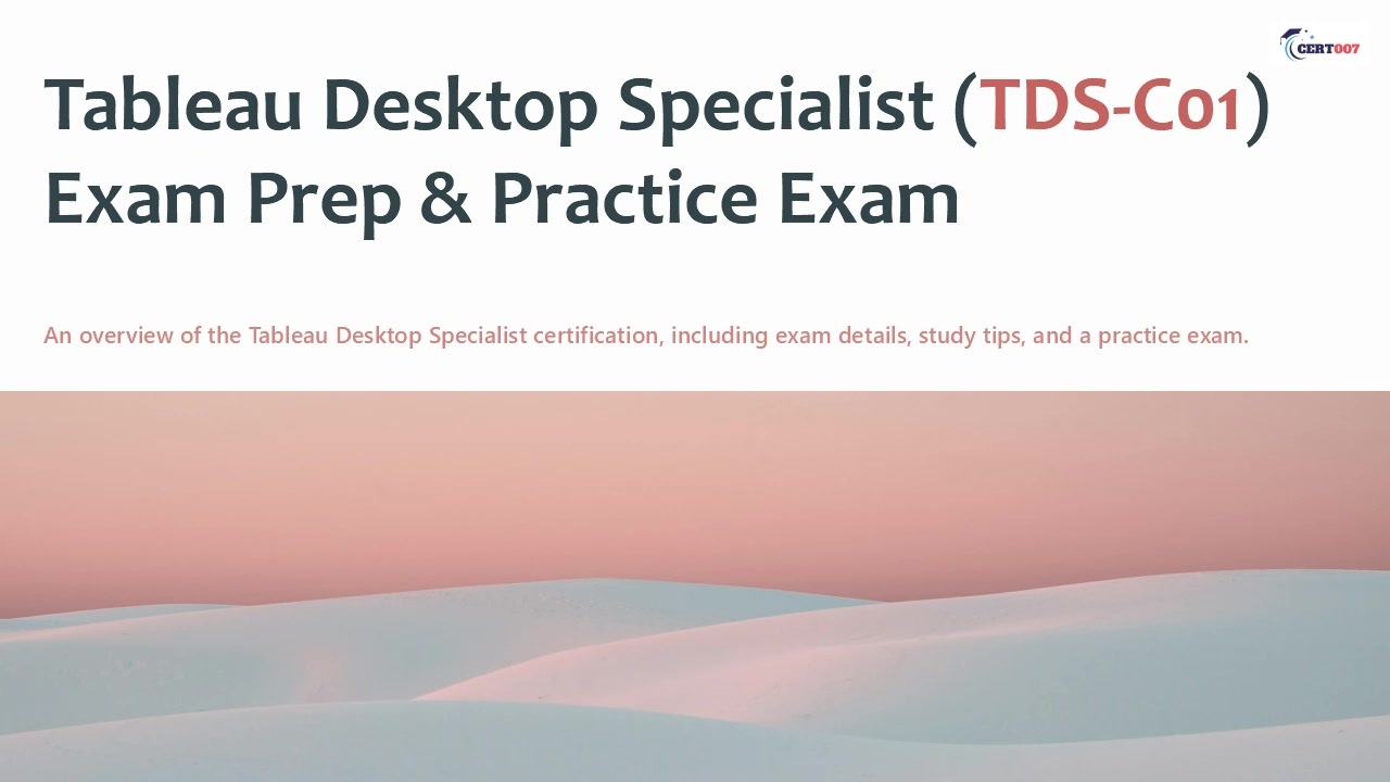 TDS-C01 Tableau Desktop Specialist Exam Prep - ニコニコ動画