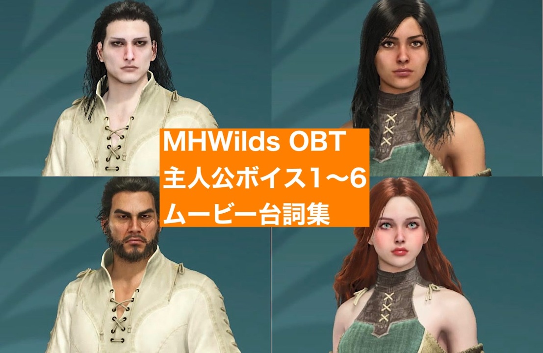 【MHWilds OBT】主人公ボイス1~6 ムービー台詞集 - ニコニコ動画