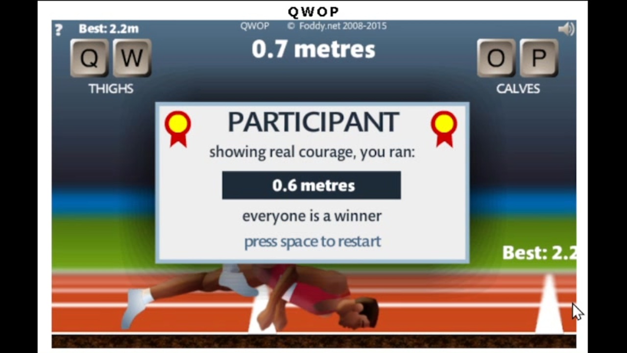 QWOP実況 2日目 極力非言語 - ニコニコ動画