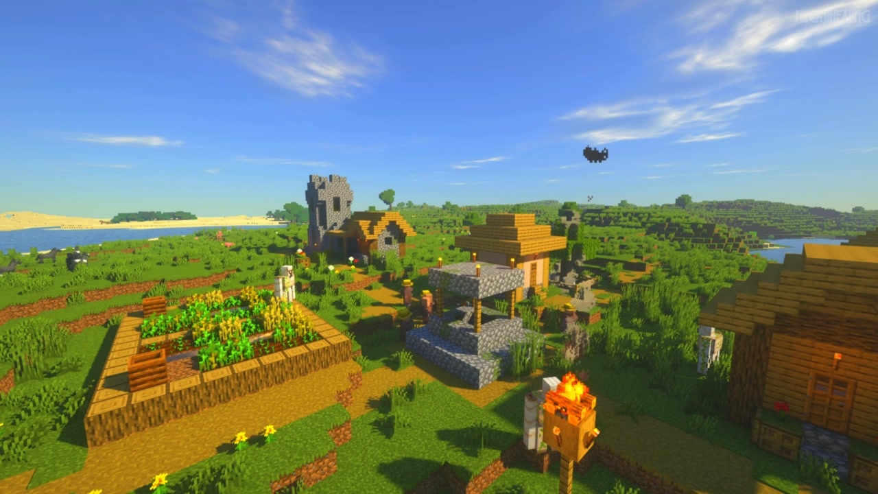 【作業用BGM】Minecraft｜緑豊かな村と焚き火の音｜環境音 ゲームBGM - ニコニコ動画