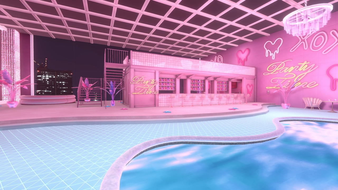 【VRChatワールド紹介】La Fille Pink Pool Lounge - ニコニコ動画
