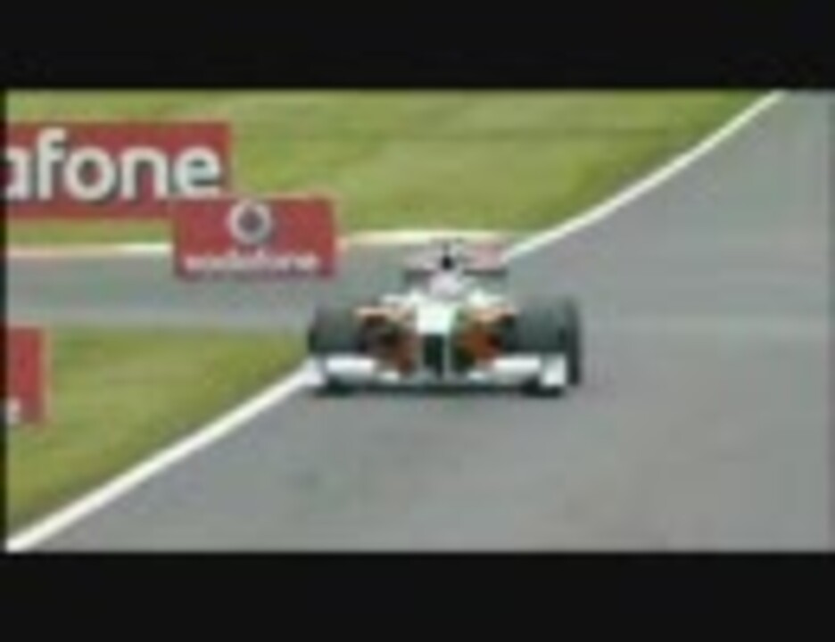 F1 British GP 2009 Q1 Adrian Sutil crashes - ニコニコ動画